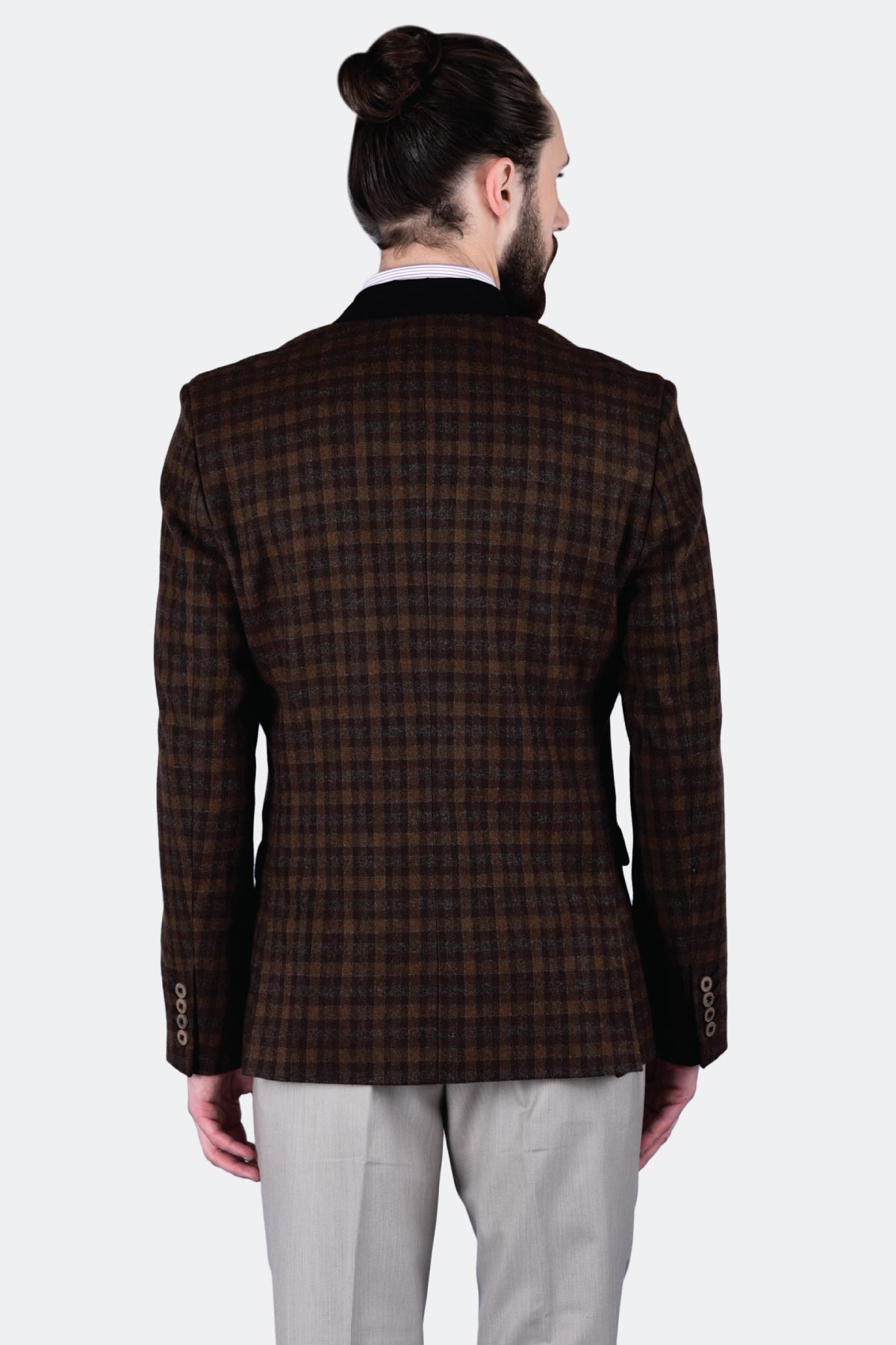 Two Tone Check Blazer - Quontico